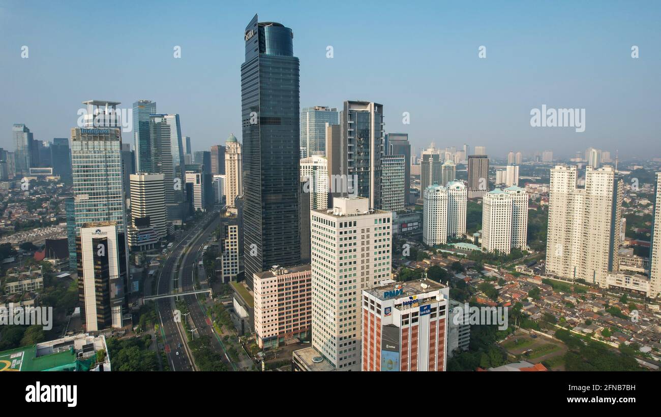 Aerial view of Architecture details Modern Building Glass facade ...