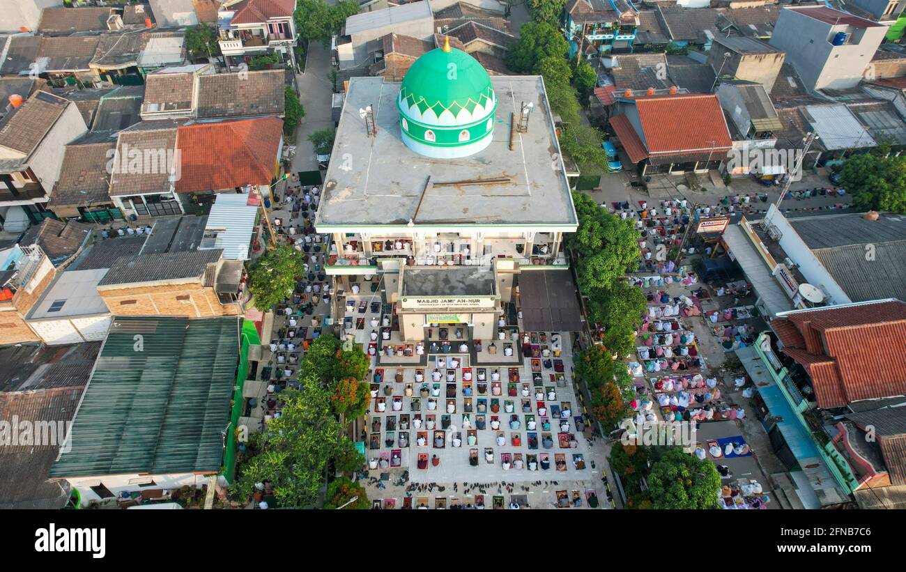 Aerial View of People offering prayers on the Eid morning at famous ...