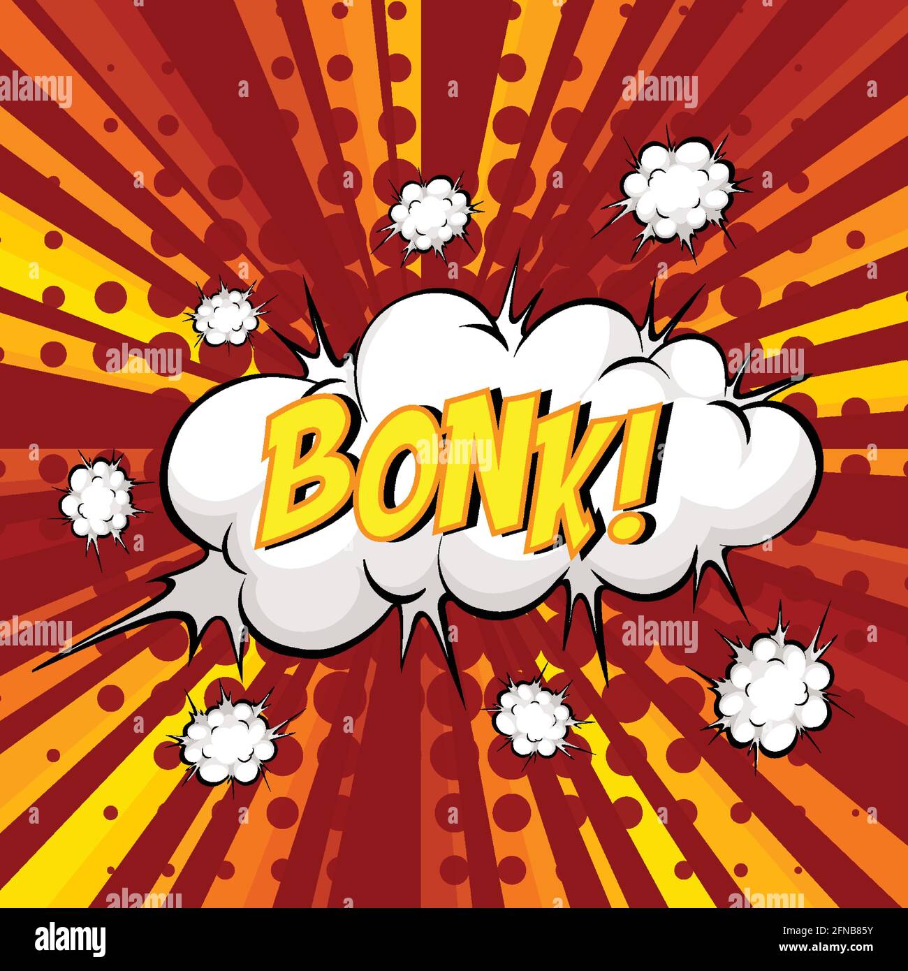 BONK wording comic speech bubble on burst illustration Stock Vector ...