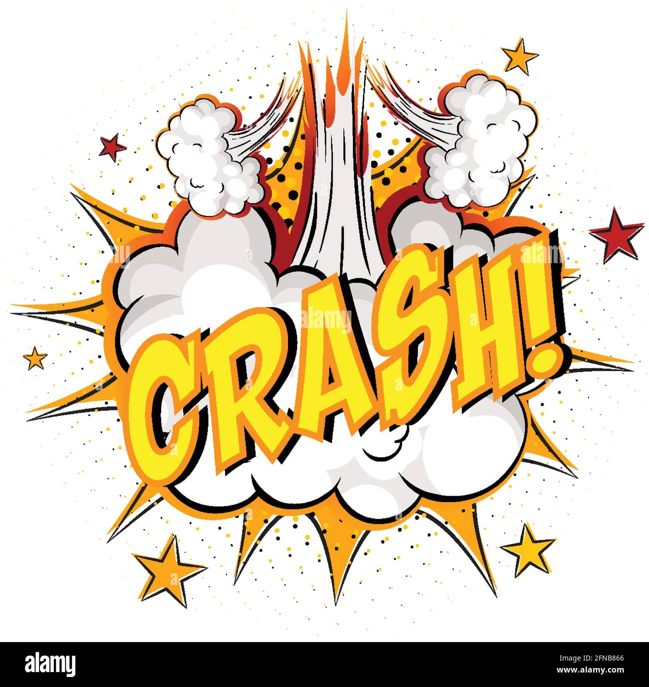 Word Crash on comic cloud explosion background illustration Stock ...