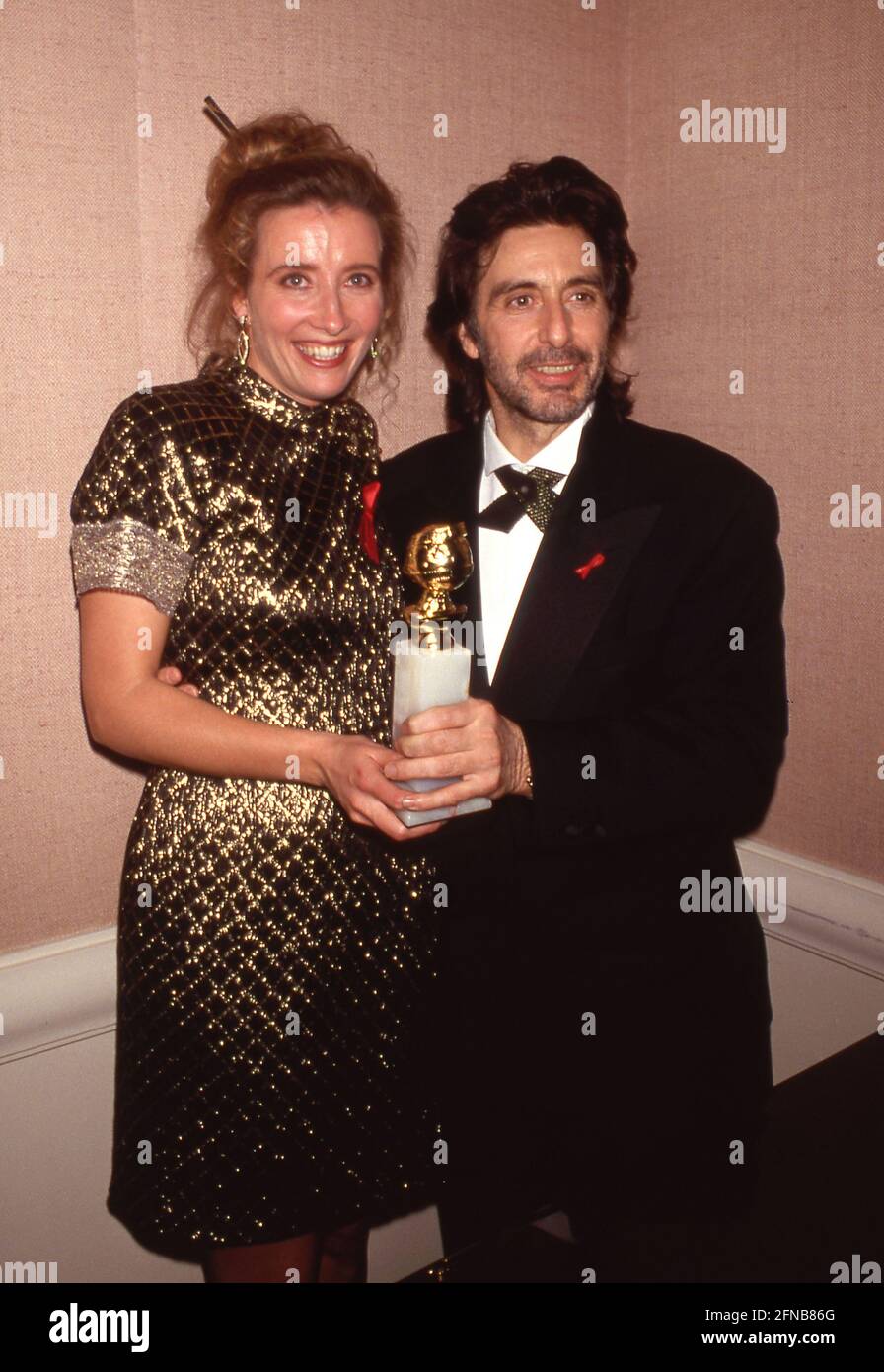 Emma Thompson and Al Pacino during The 50th Annual Golden Globe Awards ...