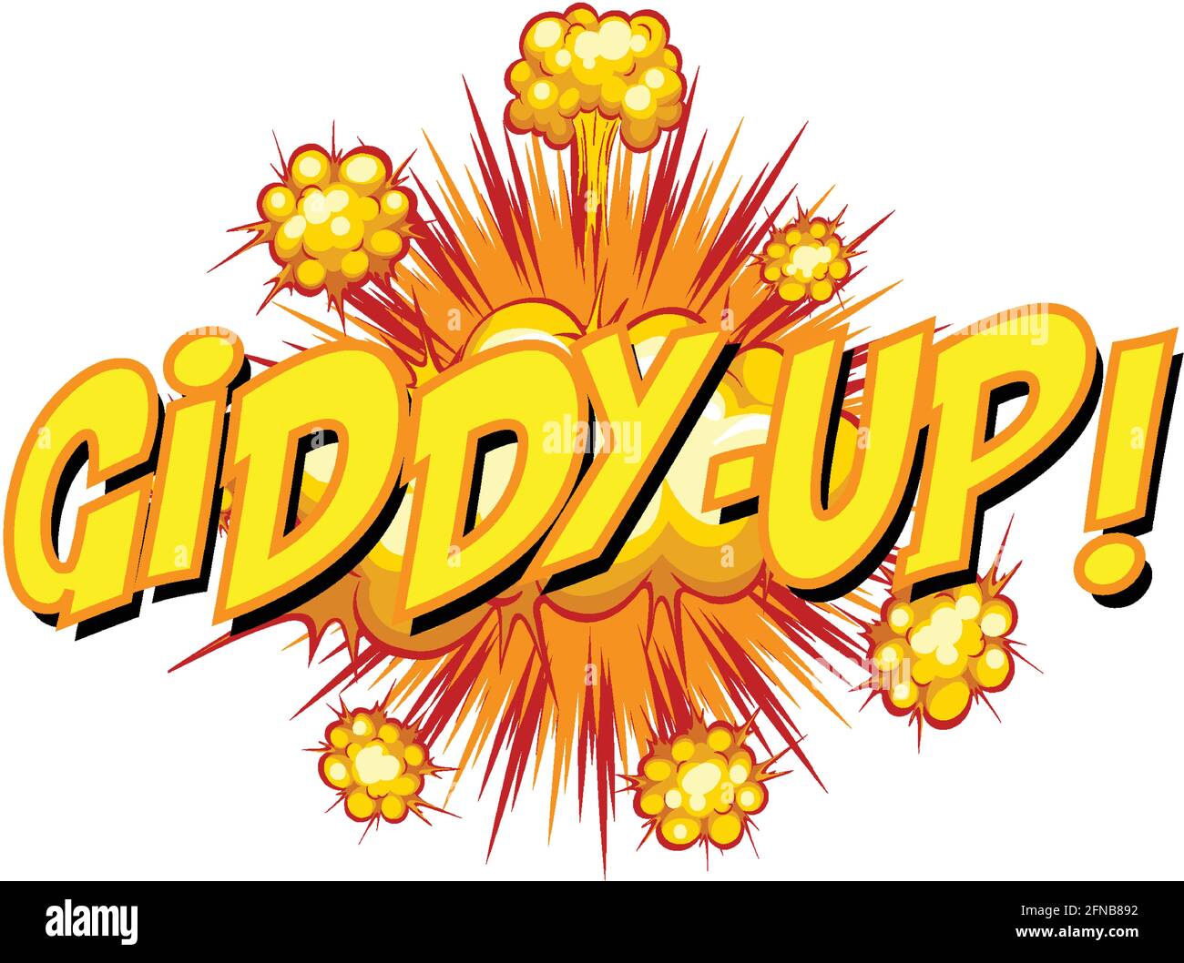 Comic Speech Bubble With Giddy Up Text Illustration Stock Vector Image