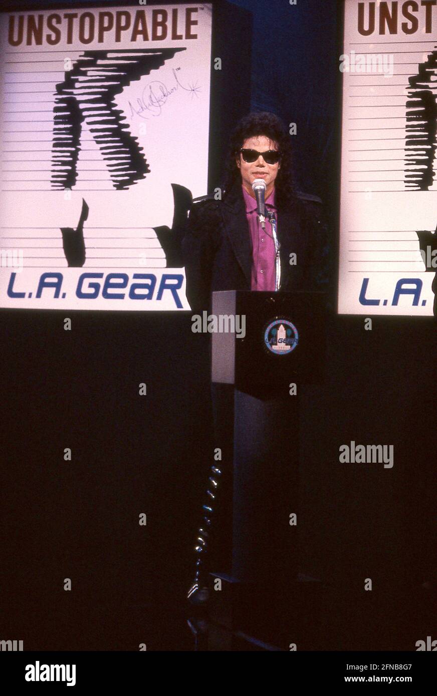 Michael Jackson at the Michael Jackson LA Gear Press Conference ...