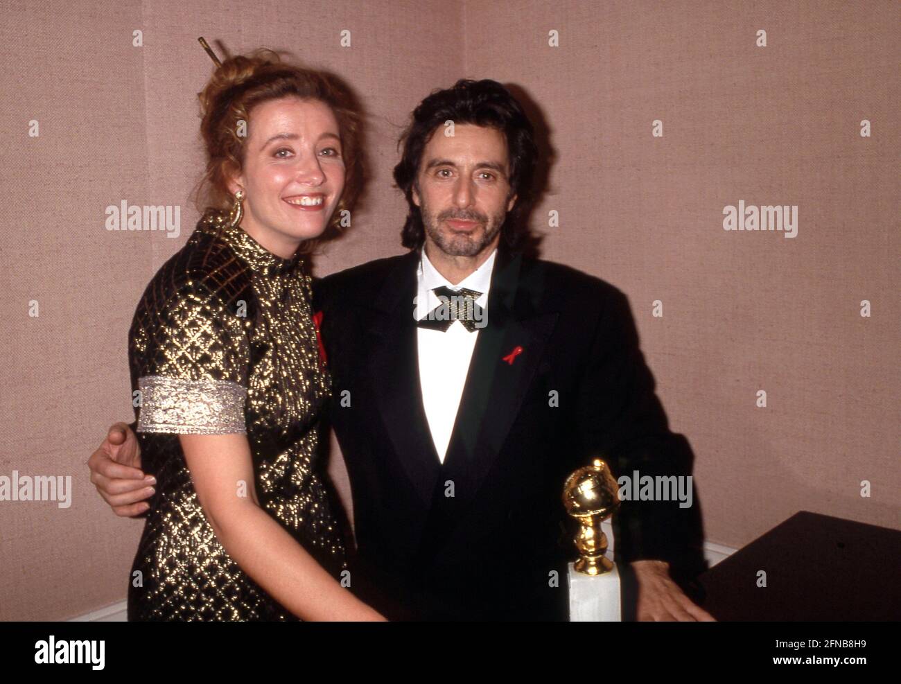 Emma Thompson and Al Pacino during The 50th Annual Golden Globe Awards ...