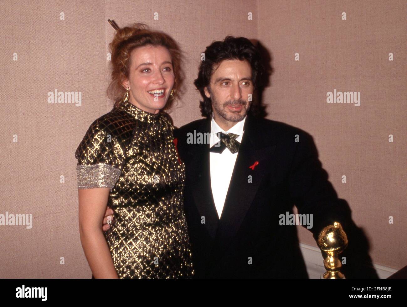 Emma Thompson and Al Pacino during The 50th Annual Golden Globe Awards ...