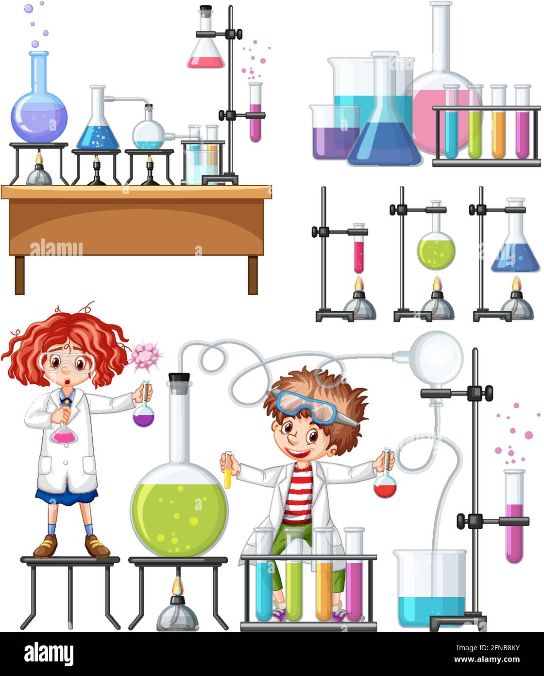 Researcher experiment in the laboratory illustration Stock Vector Image ...