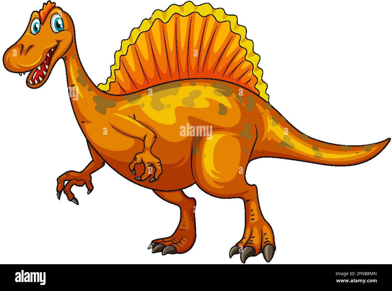 A Spinosaurus dinosaur cartoon character illustration Stock Vector ...