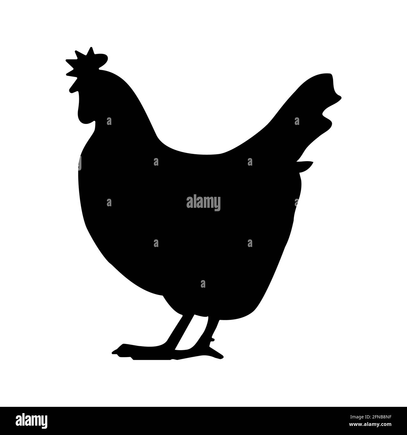 chicken icon on white background. chicken silhouette. hen symbol. flat ...