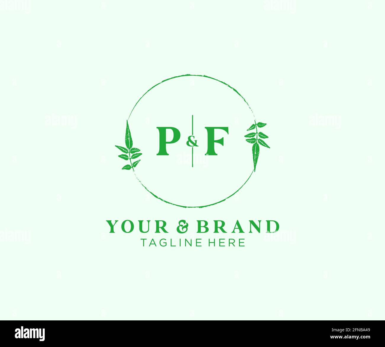 PF letters floral frames. Botanical feminine editable premade monoline ...