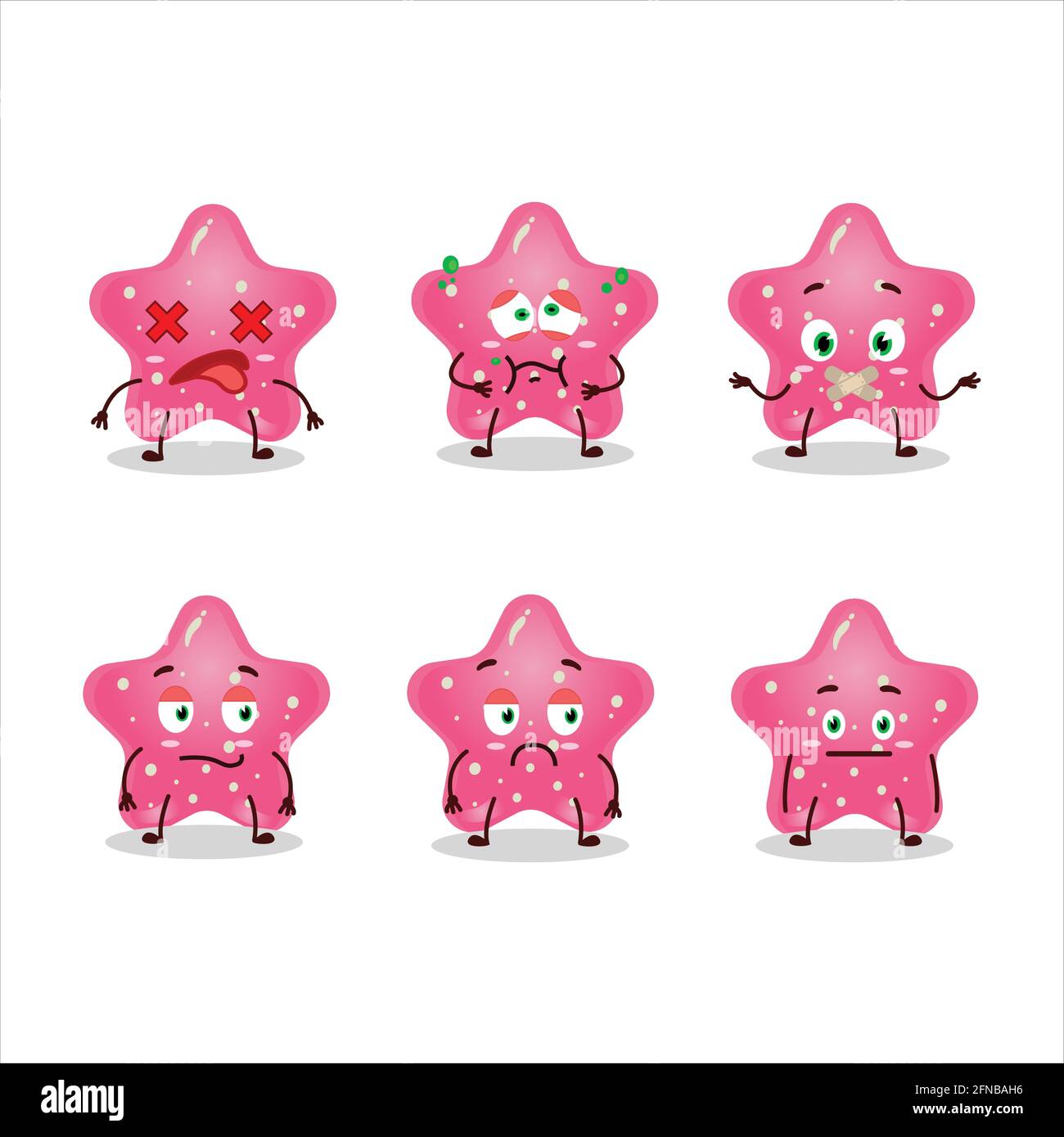 Jelly sweets candy star pink cartoon character with nope expression ...