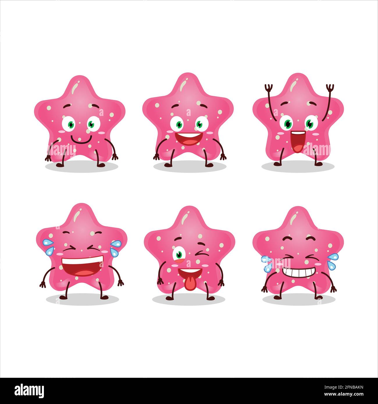 Cartoon character of jelly sweets candy star pink with smile expression ...