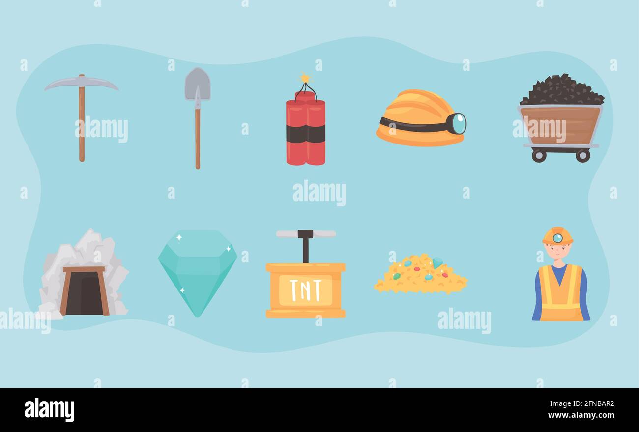 mining equipment set Stock Vector Image & Art - Alamy