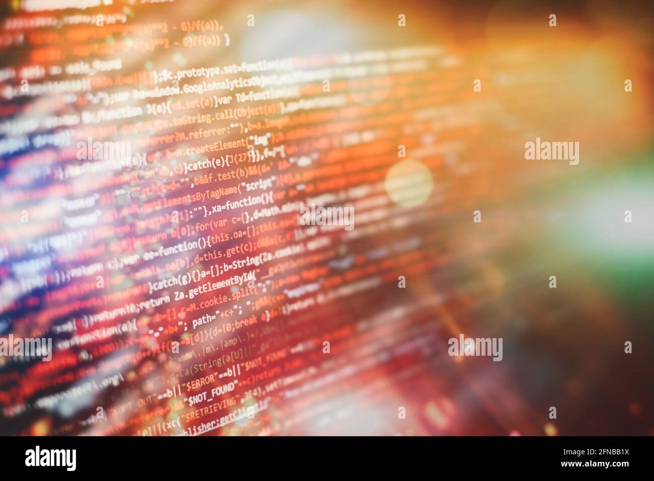 Software developer programming code. Abstract computer script code ...