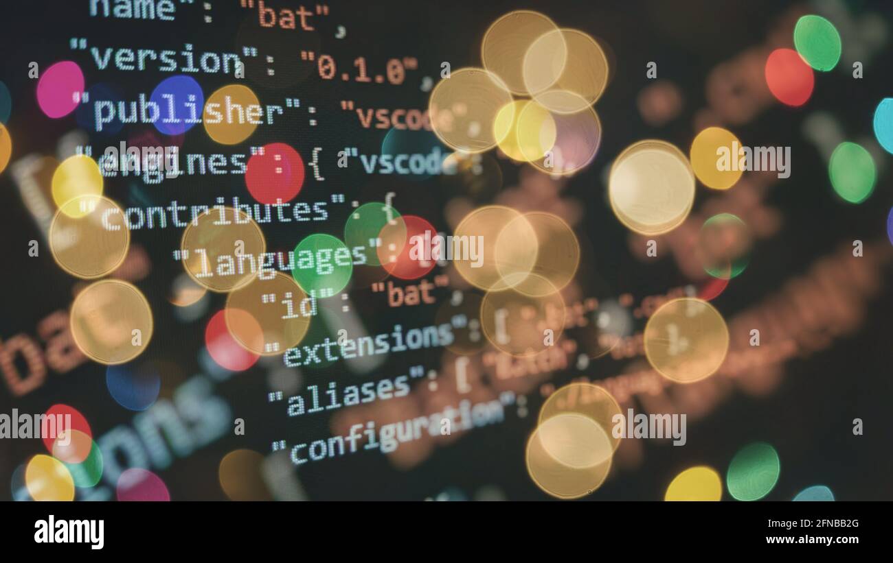 Innovative startup project. Website programming code. IT business Stock ...