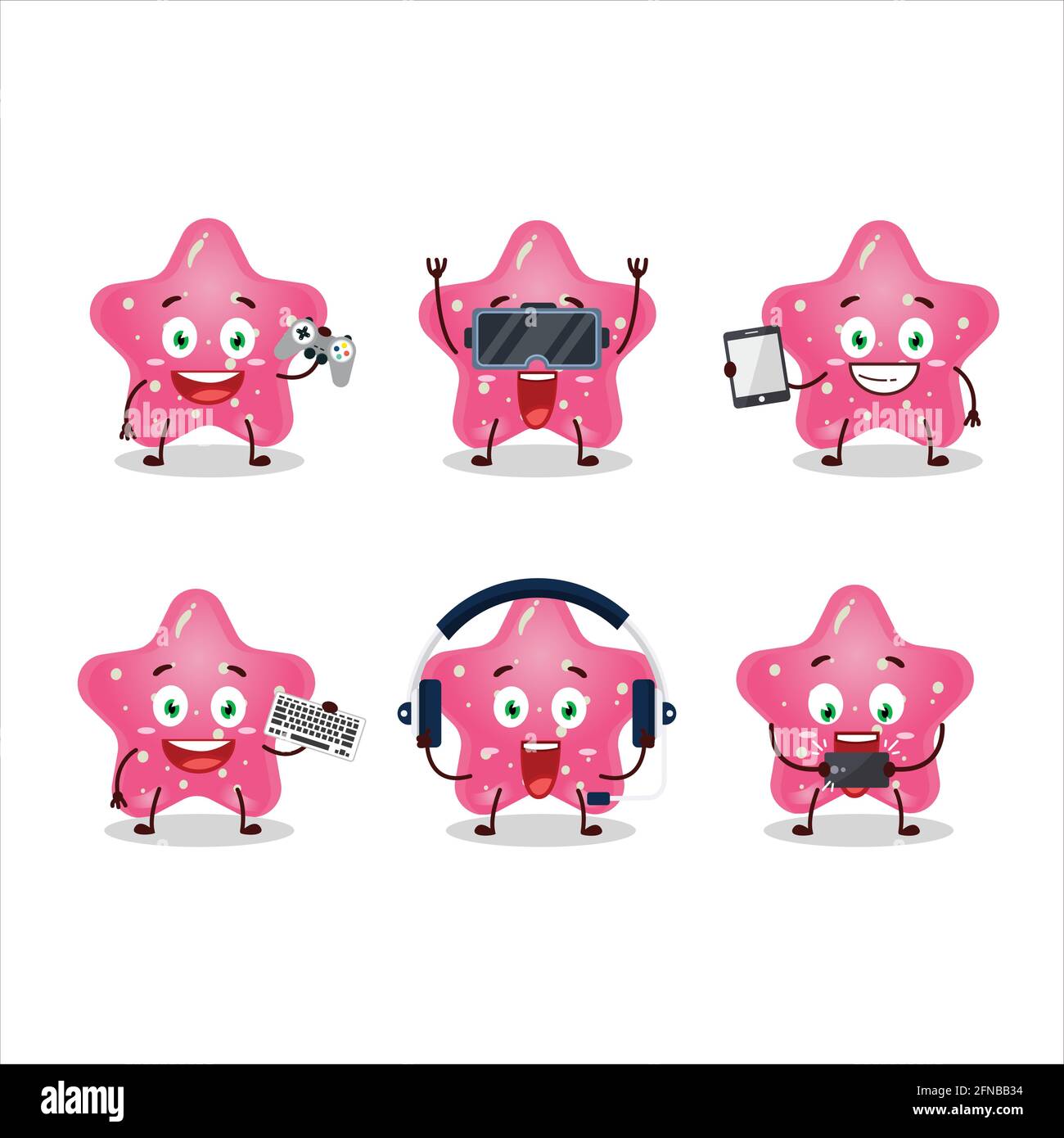 Jelly sweets candy star pink cartoon character are playing games with ...