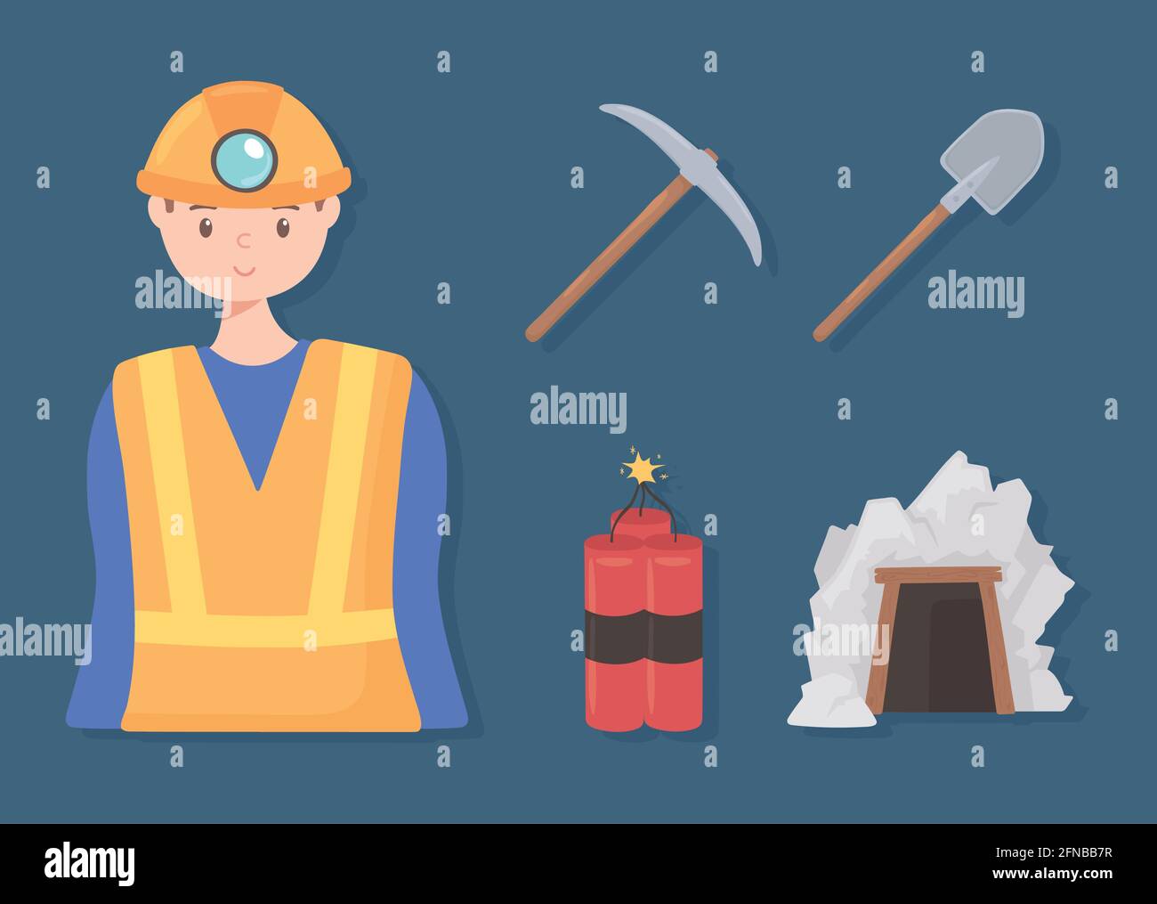 Mine worker tunnel coal Stock Vector Images - Alamy