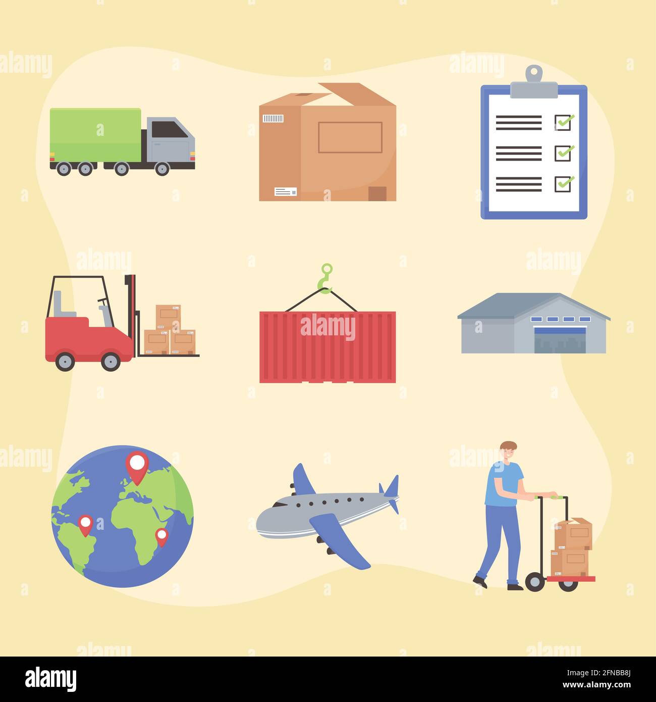 logistic cartoon set Stock Vector Image & Art - Alamy