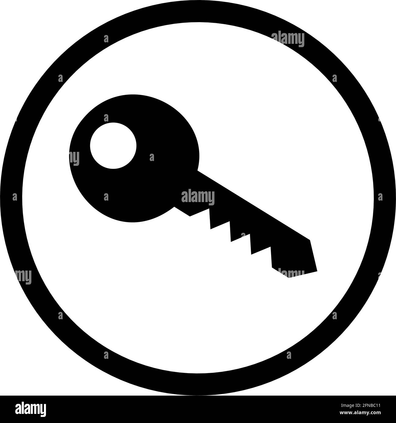 BLACK SAFETY KEY WITH CIRCULAR FRAME Stock Vector Image & Art - Alamy