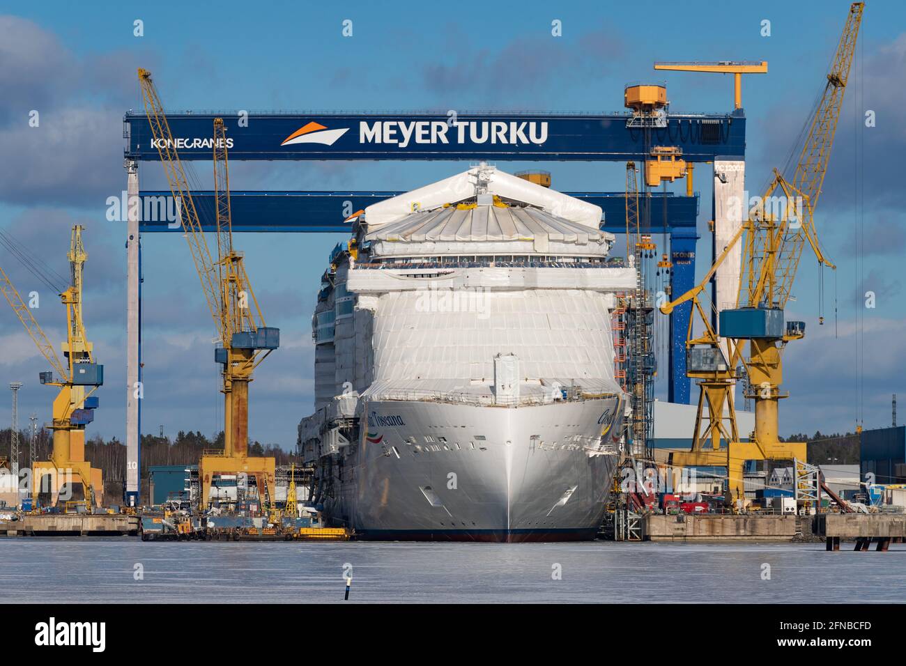 Costa Toscana under construction at Meyer Turku Shipyard in Turku ...