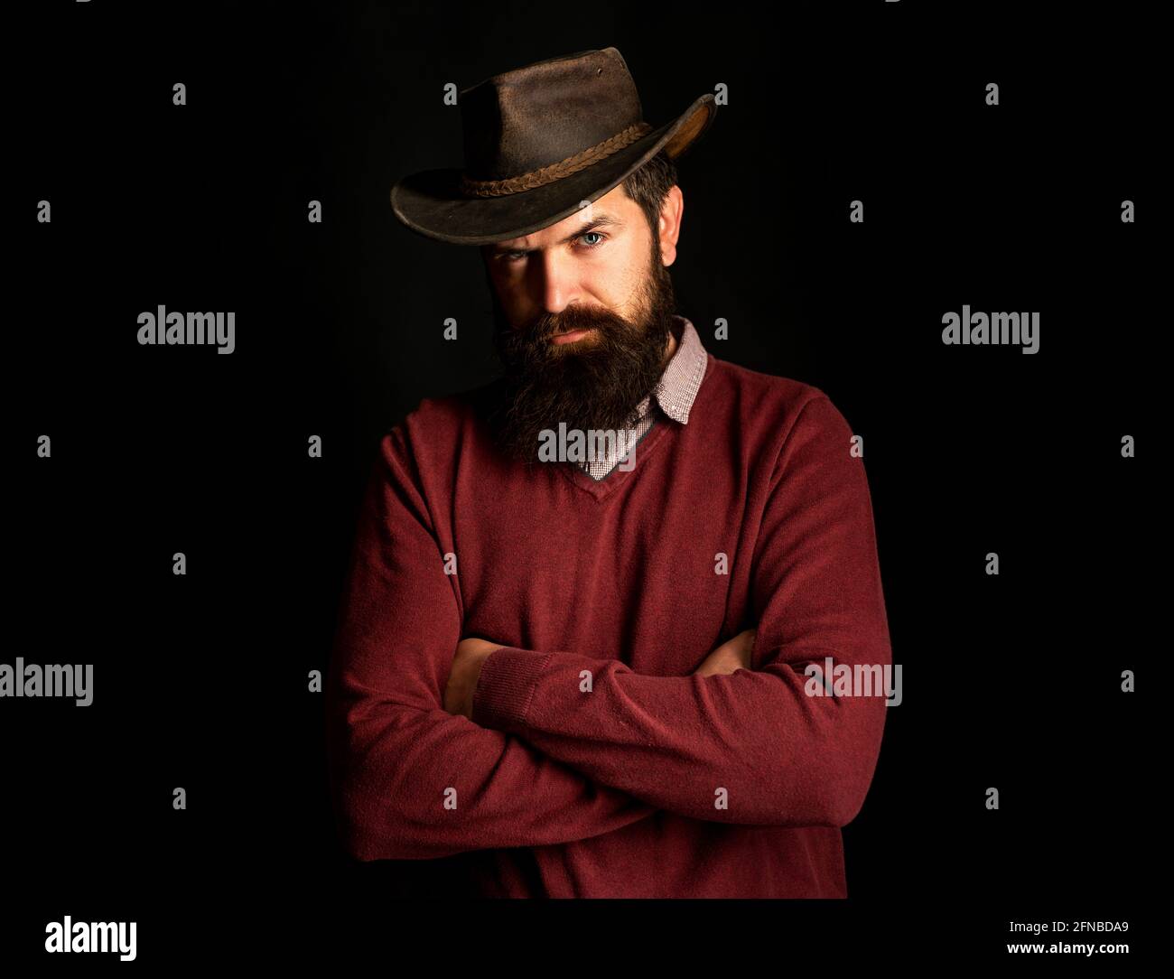 Western cowboy portrait. Wild west rodeo. Vintage style man. American ...