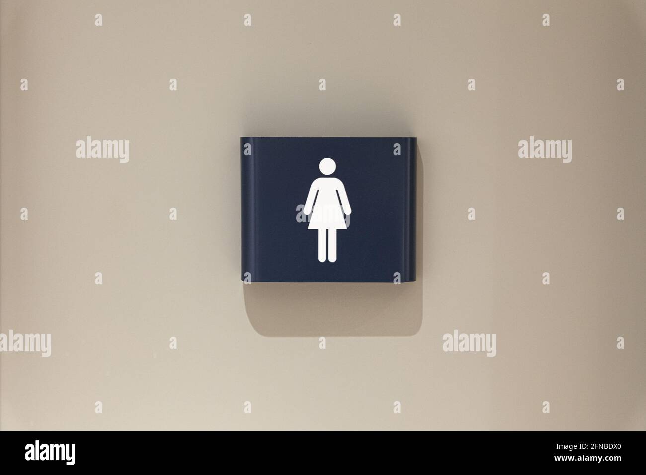 Toilet, wc icon, square white and dark blue sign on restroom door Stock ...