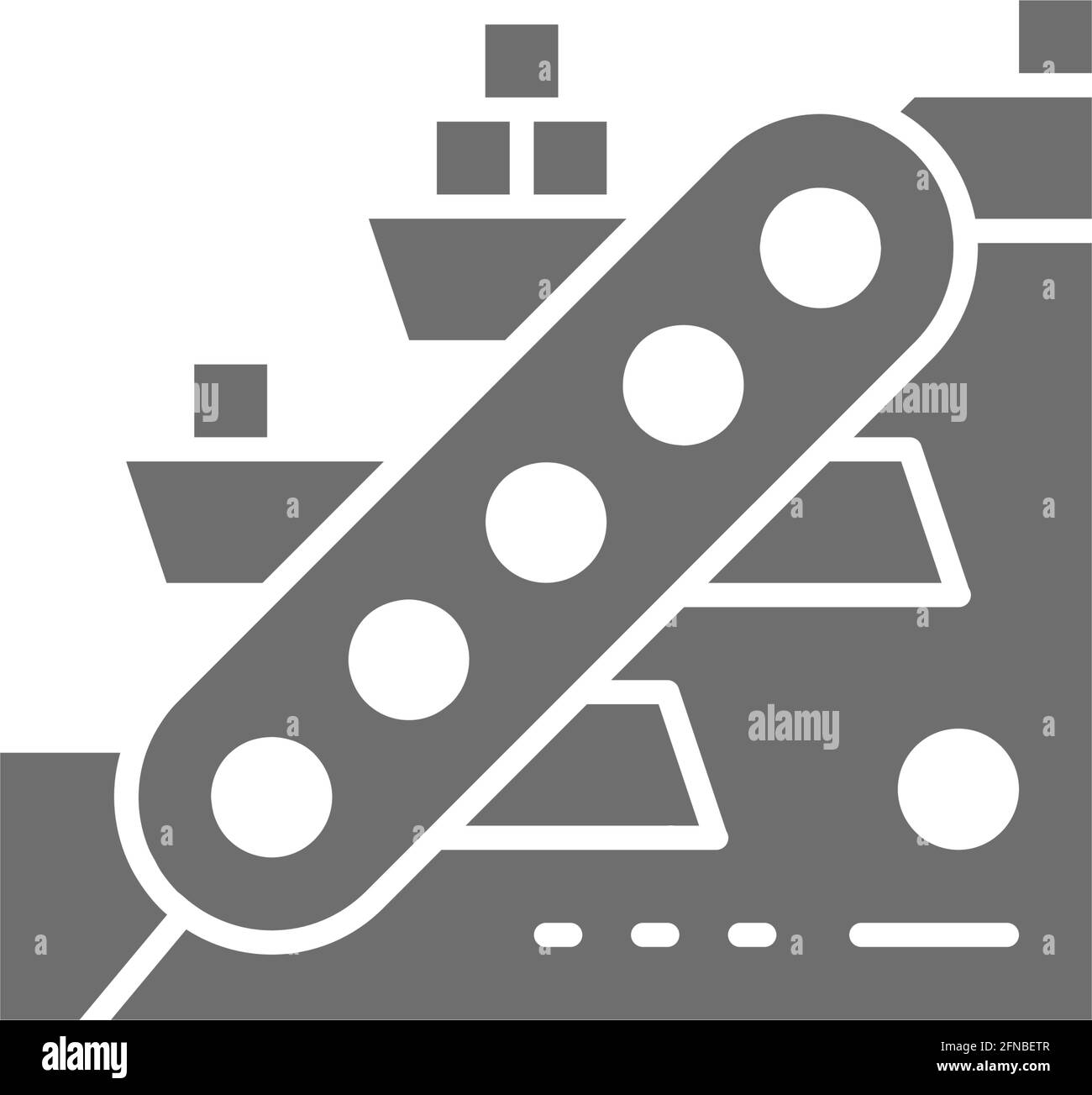 Vector metallurgy conveyor, mining industry gray icon Stock Vector ...