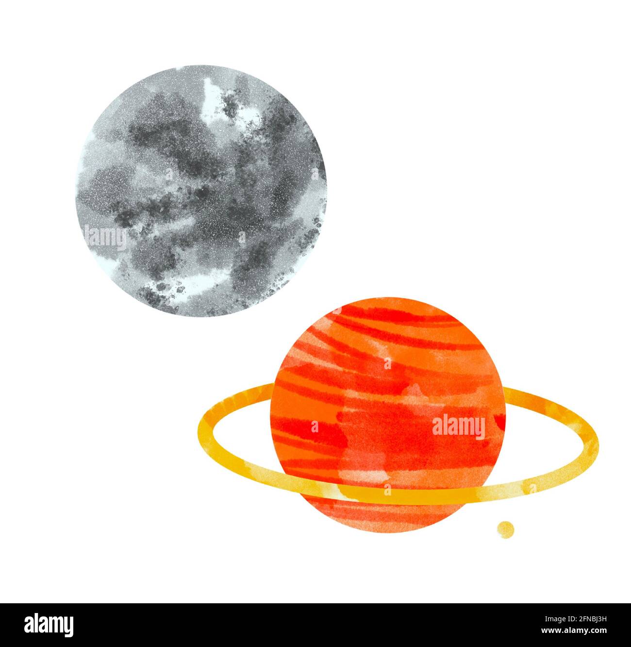 Watercolor Space Planets. Watercolor Space clipart, Cosmos, retro ...