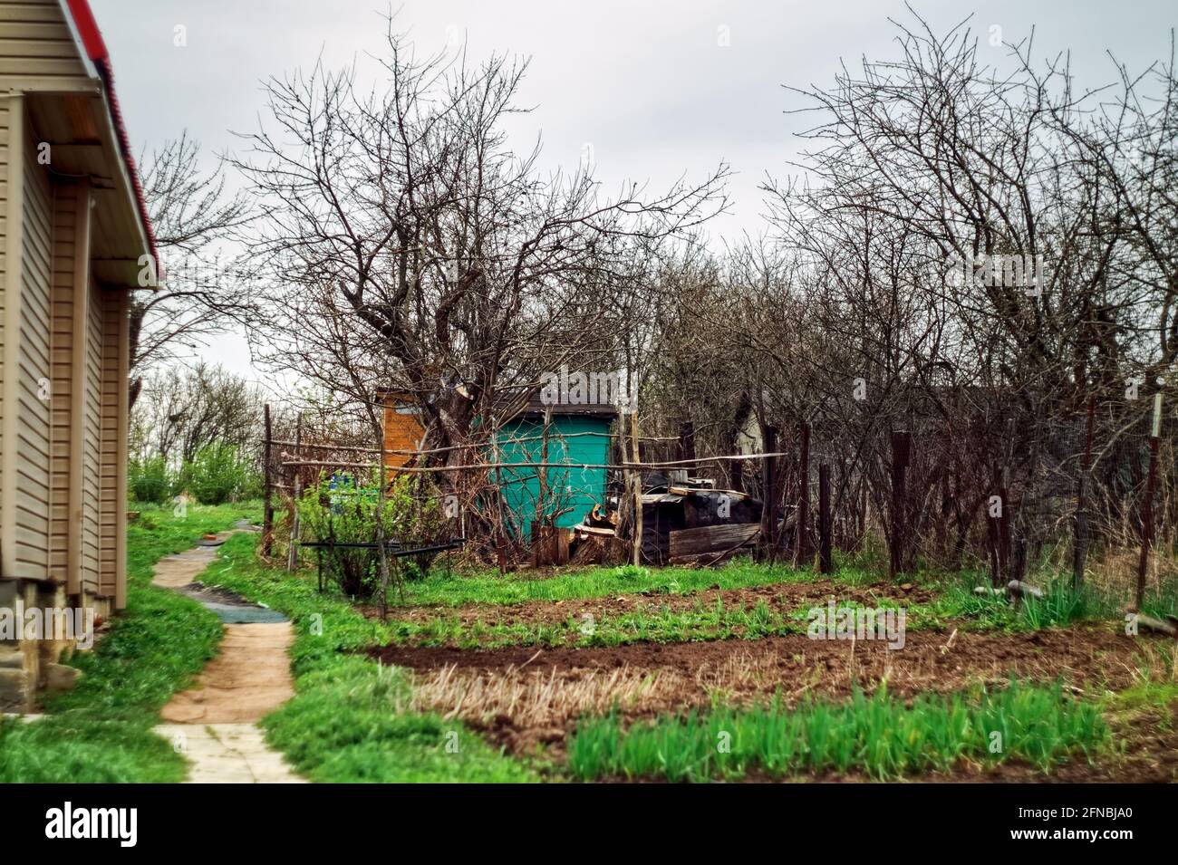 small-build on a rural site, Russia Stock Photo - Alamy
