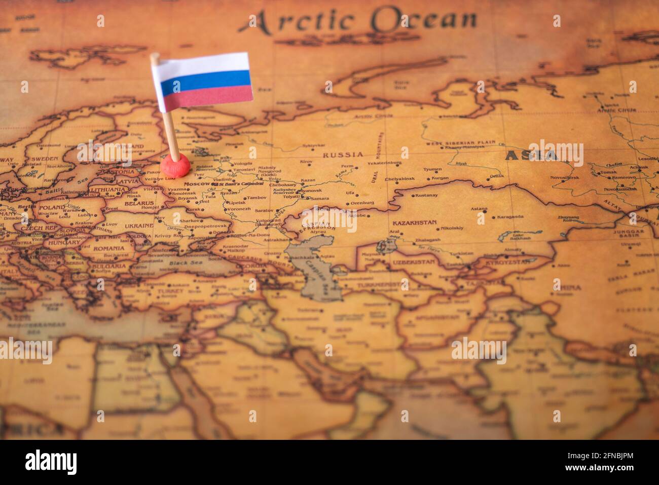 Russia flag on Moscow city Russian map. The concept of travel and ...