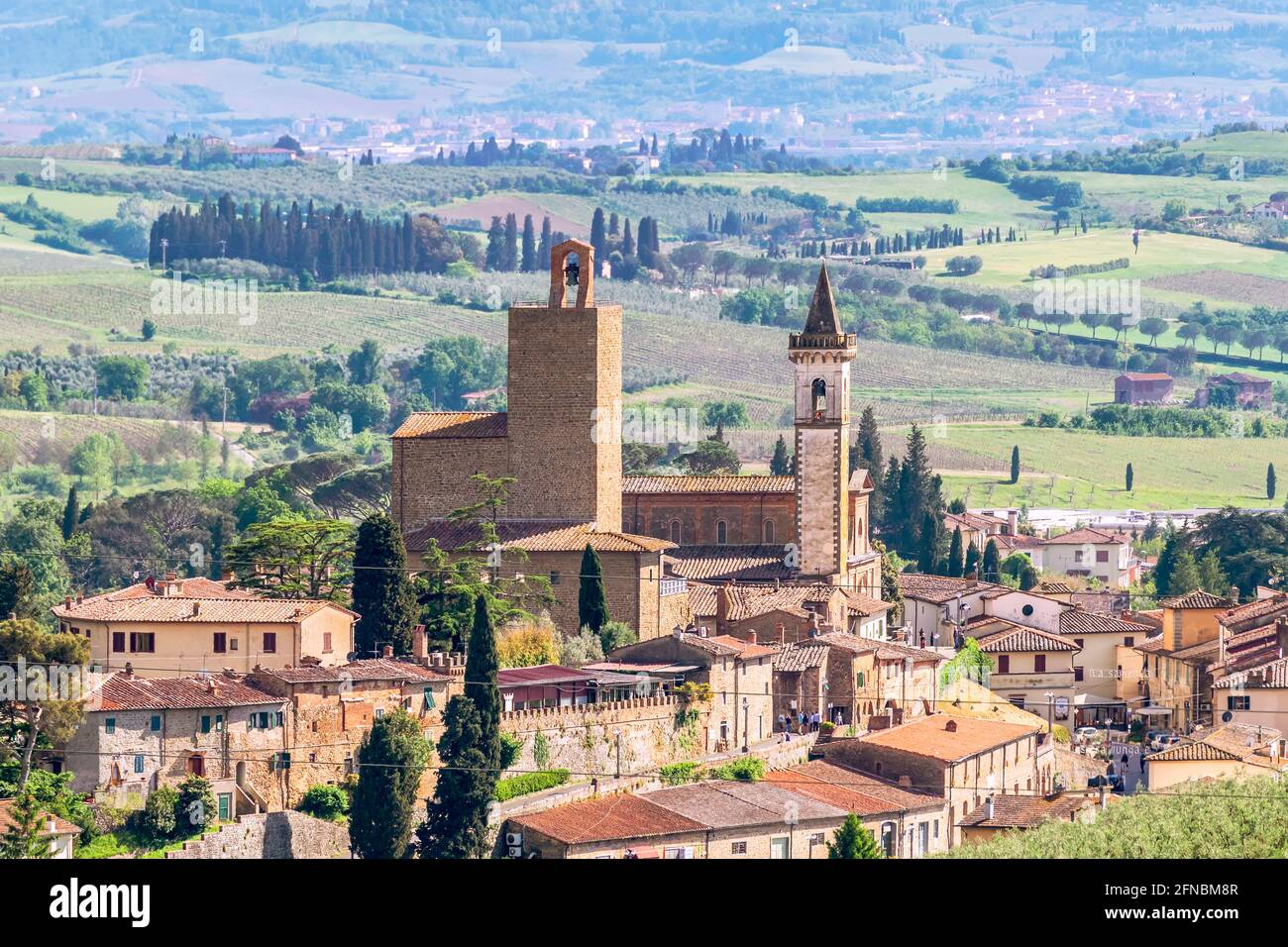 Panoramic view of Vinci, Florence, Italy, famous for the artist ...