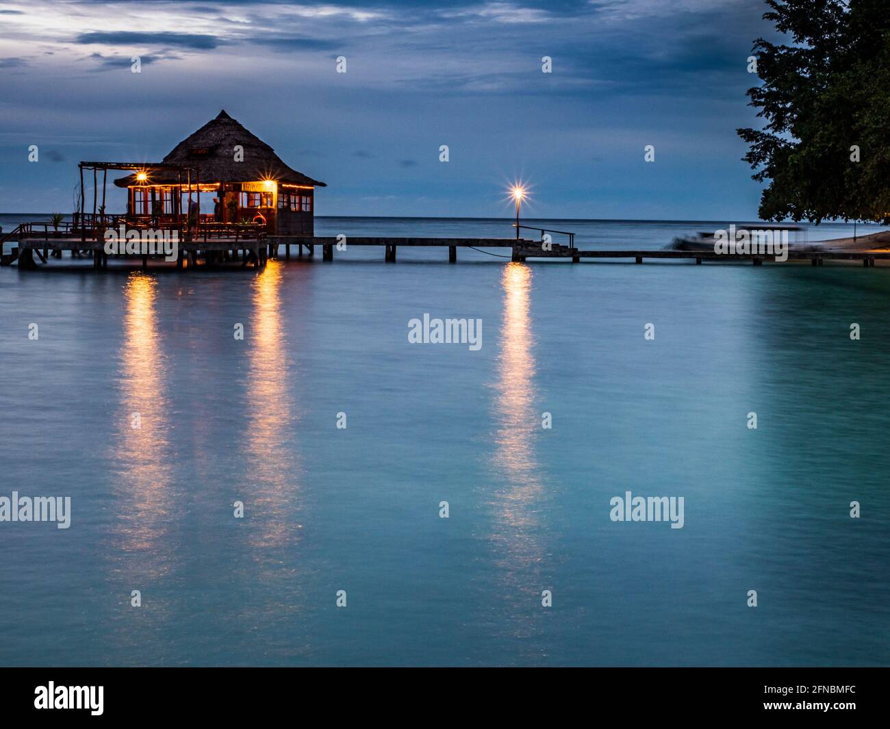Ora Beach, Indonesia - February 14, 2018: Houses on the water in Ora ...