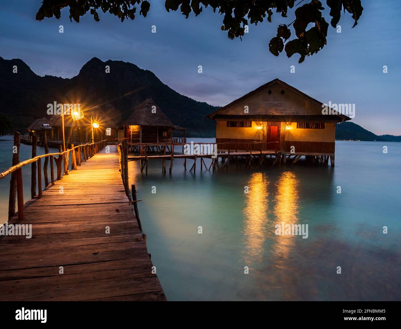 Ora Beach, Indonesia - February 14, 2018: Houses on the water in Ora ...