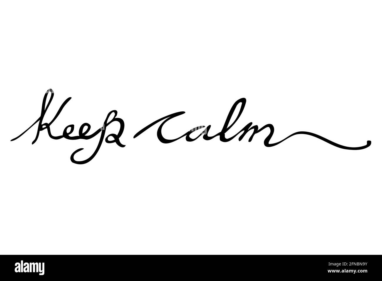 Vector Hand Draw Sketch Script Lettering, Keep it Calm, Isolated on ...