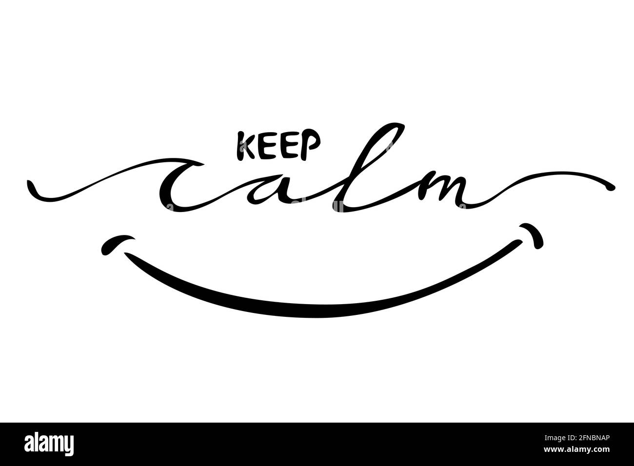 Vector Hand Draw Sketch Script Lettering, Keep it Calm, Isolated on ...