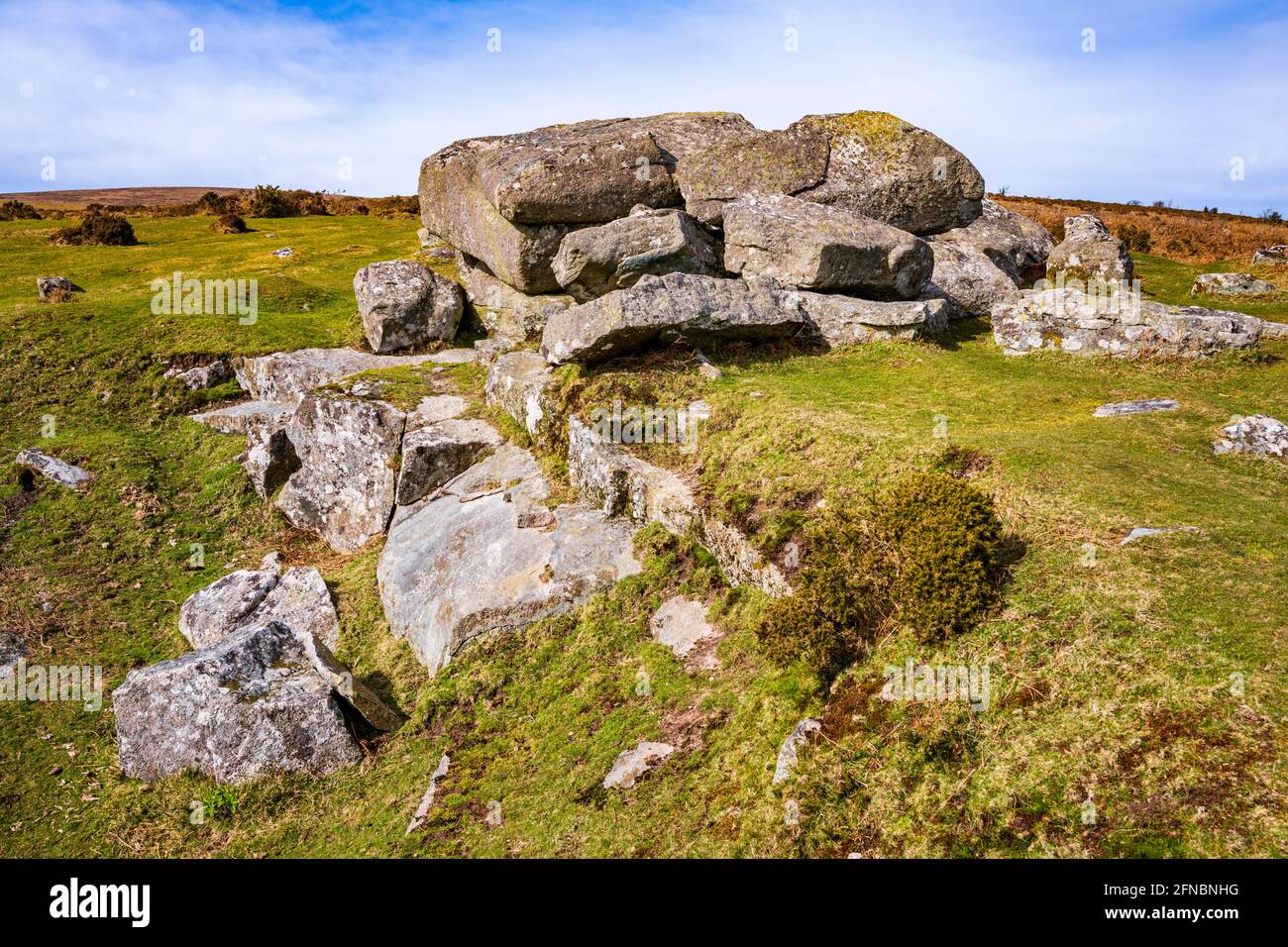 Shilstone Tor, on Throwleigh Common, has been heavily quarried in the ...