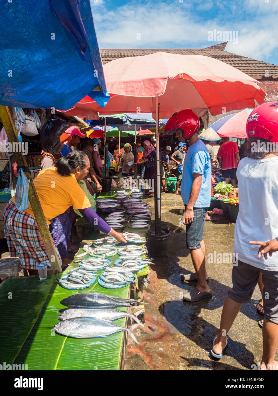 Ambon., Indonesia - Feb, 2018: Crowd of the local people selling and ...