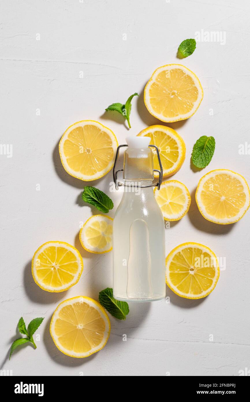 summer background with fresh lemon mint drink Stock Photo - Alamy