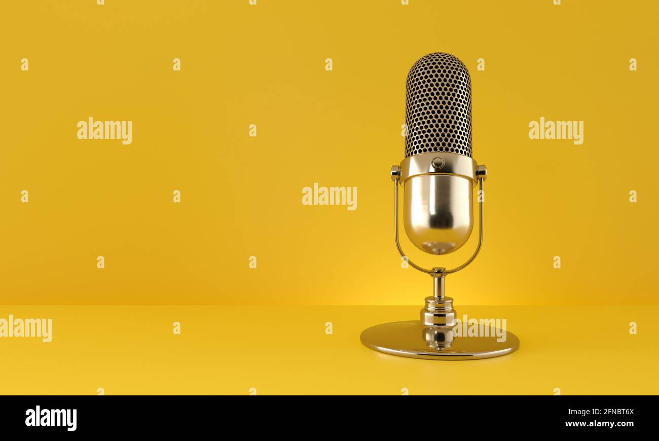 Gold microphone hi-res stock photography and images - Alamy