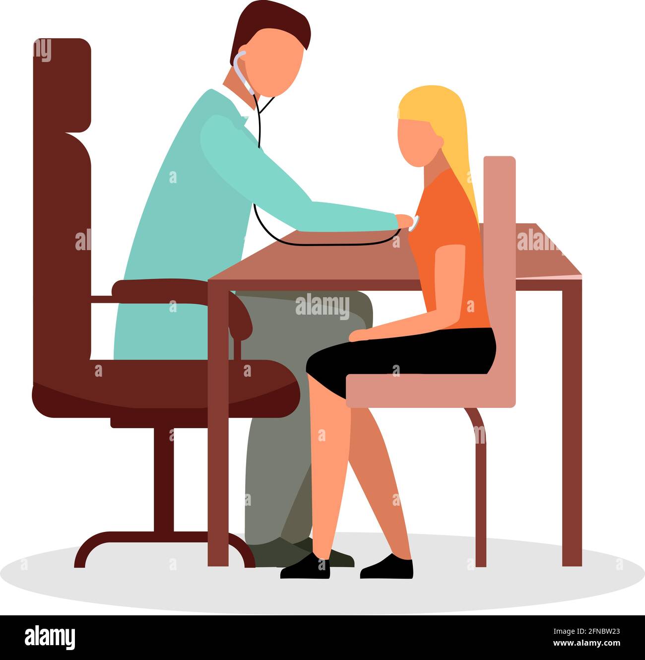 Doctor appointment flat color vector faceless characters Stock Vector ...