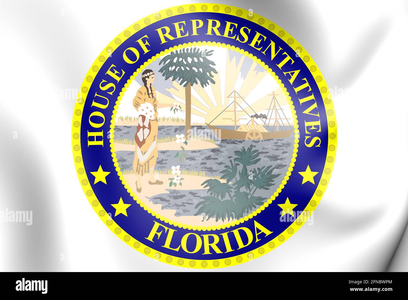 3D Florida House of Representatives Seal, USA. 3D Illustration Stock ...