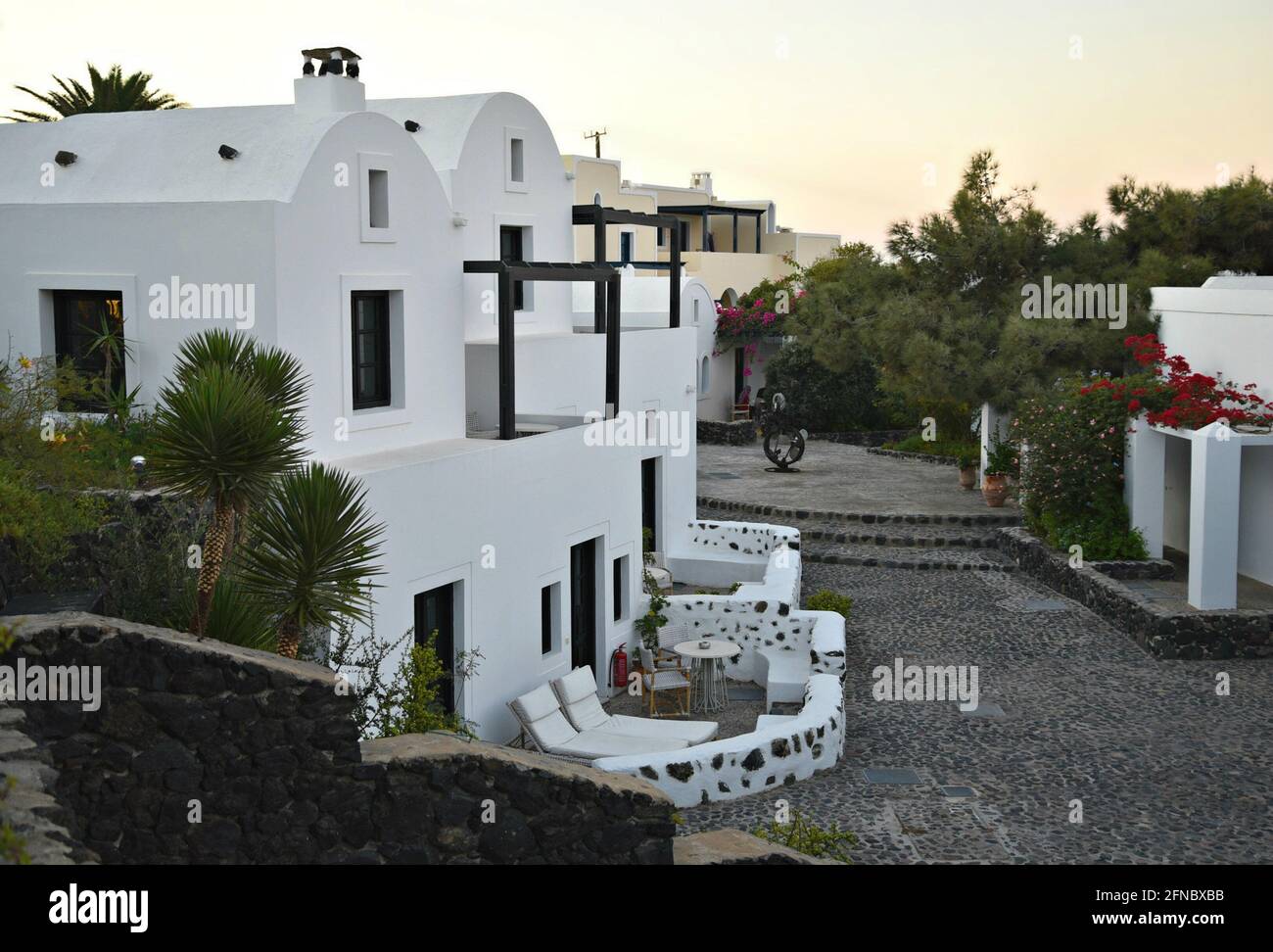 Scenic landscape with typical Cycladic architecture picturesque ...