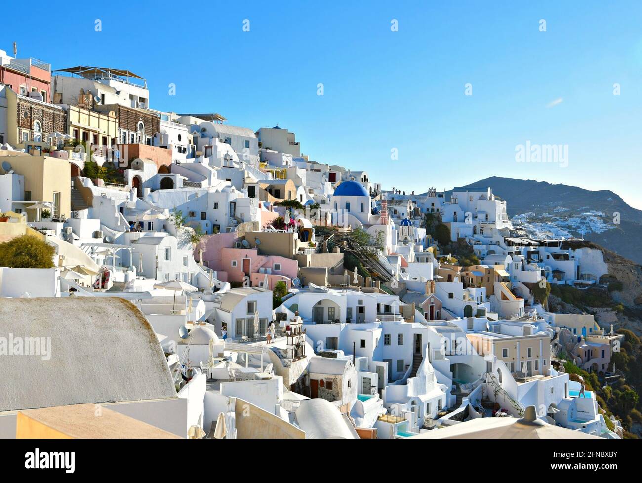Scenic landscape with typical Cycladic architecture picturesque ...