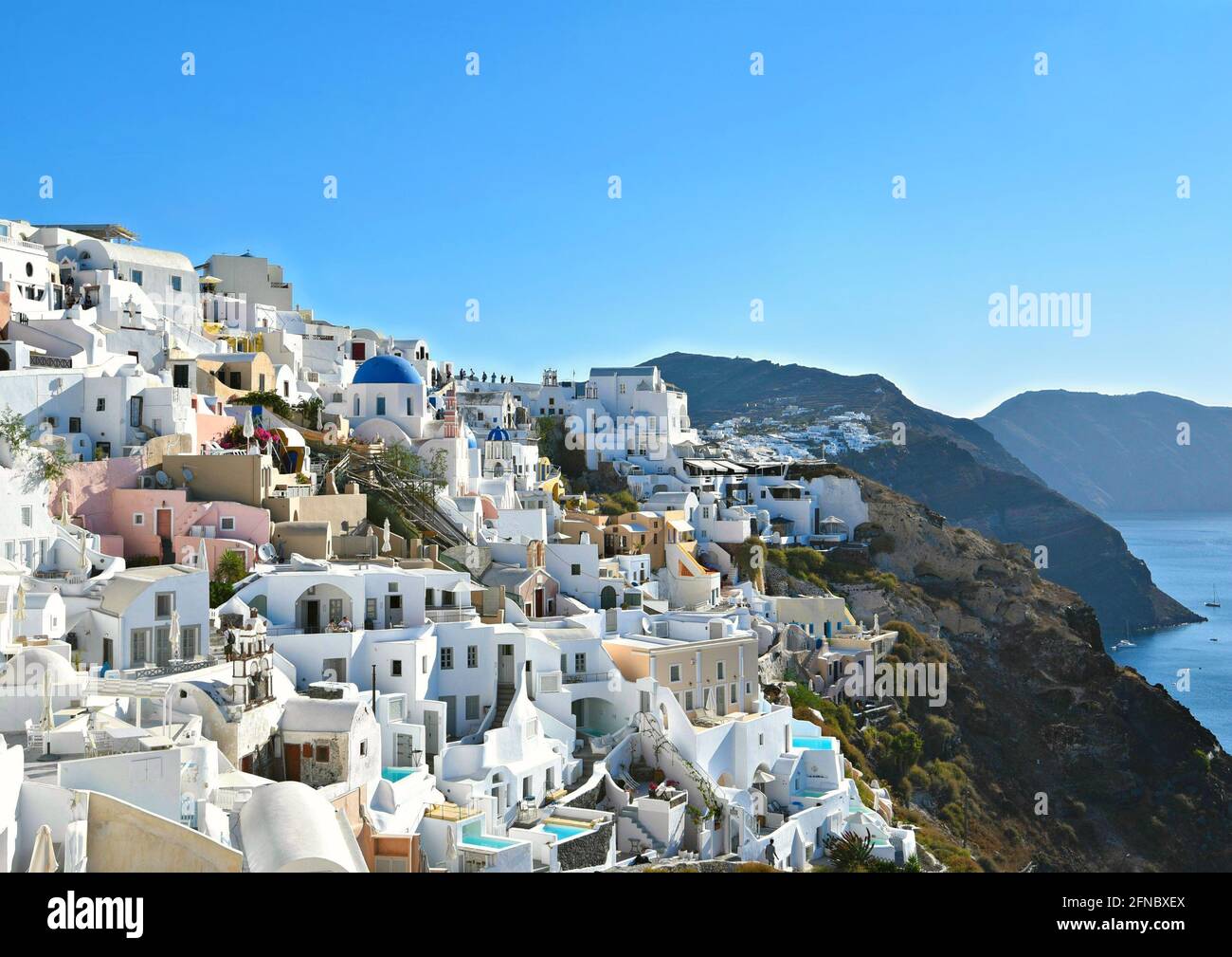 Scenic landscape with typical Cycladic architecture picturesque ...