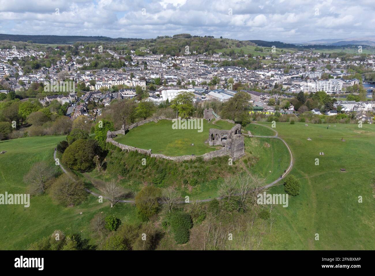 Kendal Castle, Kendal Cumbria, England. 11th May 2021. Aerial views of ...