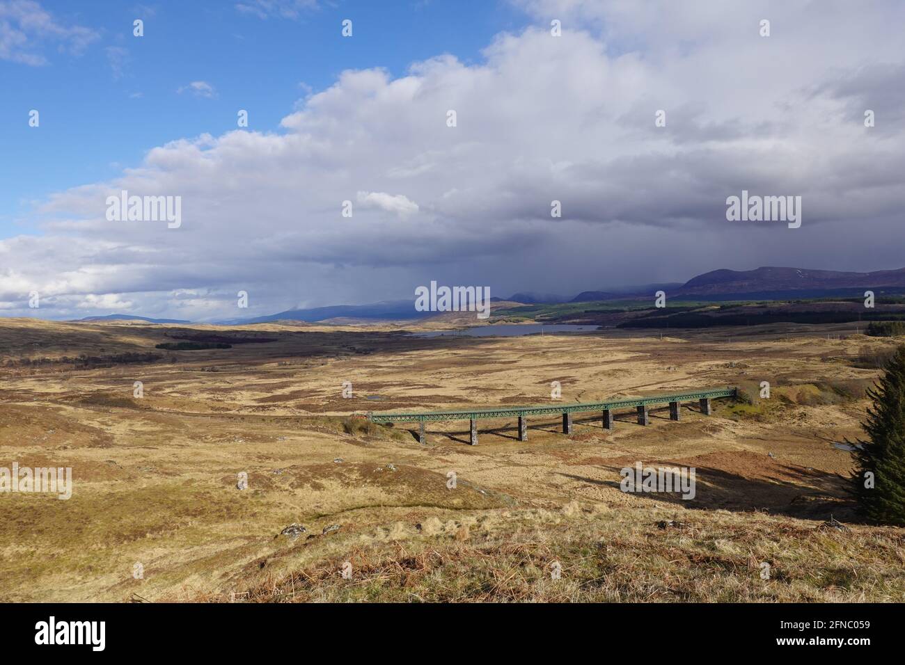 Rannoch lattice girder viaduct West Highland railway Scottish Highlands ...