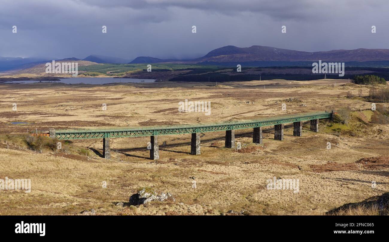 Rannoch lattice girder viaduct West Highland railway Scottish Highlands ...