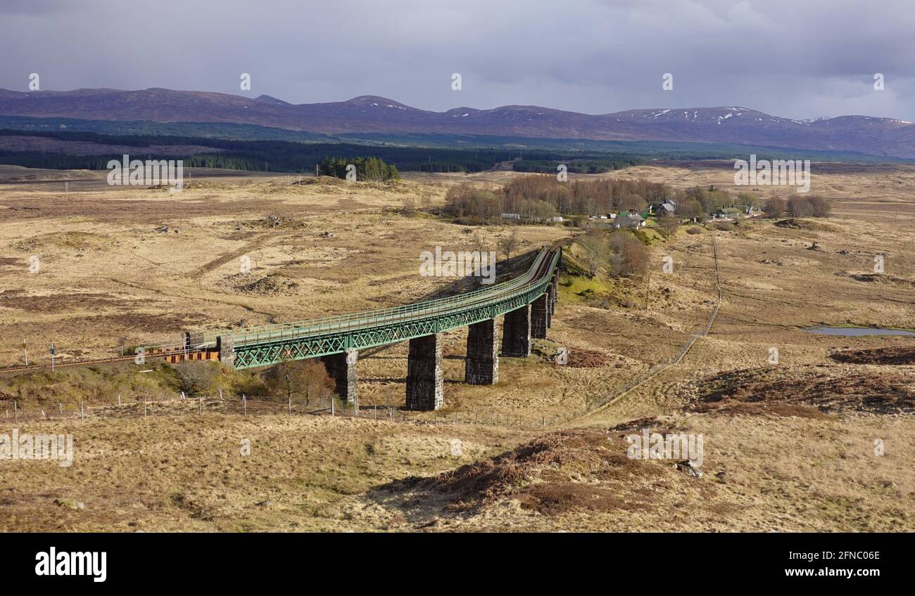 Rannoch lattice girder viaduct West Highland railway Scottish Highlands ...
