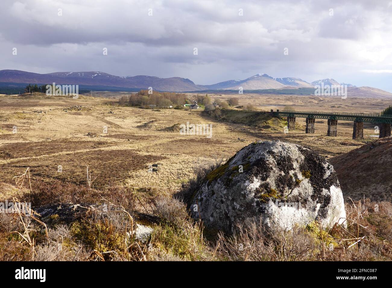 Rannoch lattice girder viaduct West Highland railway Scottish Highlands ...