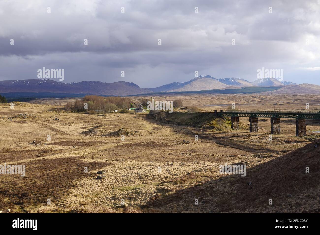 Rannoch lattice girder viaduct West Highland railway Scottish Highlands ...