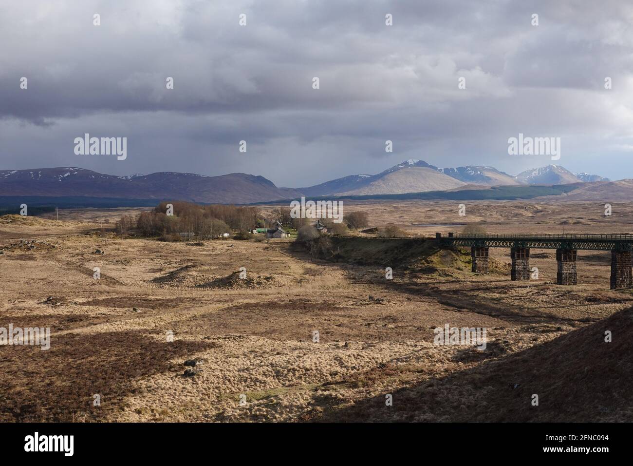 Rannoch lattice girder viaduct West Highland railway Scottish Highlands ...